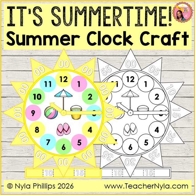 Summer Clock Craft | Nyla's Crafty Teaching