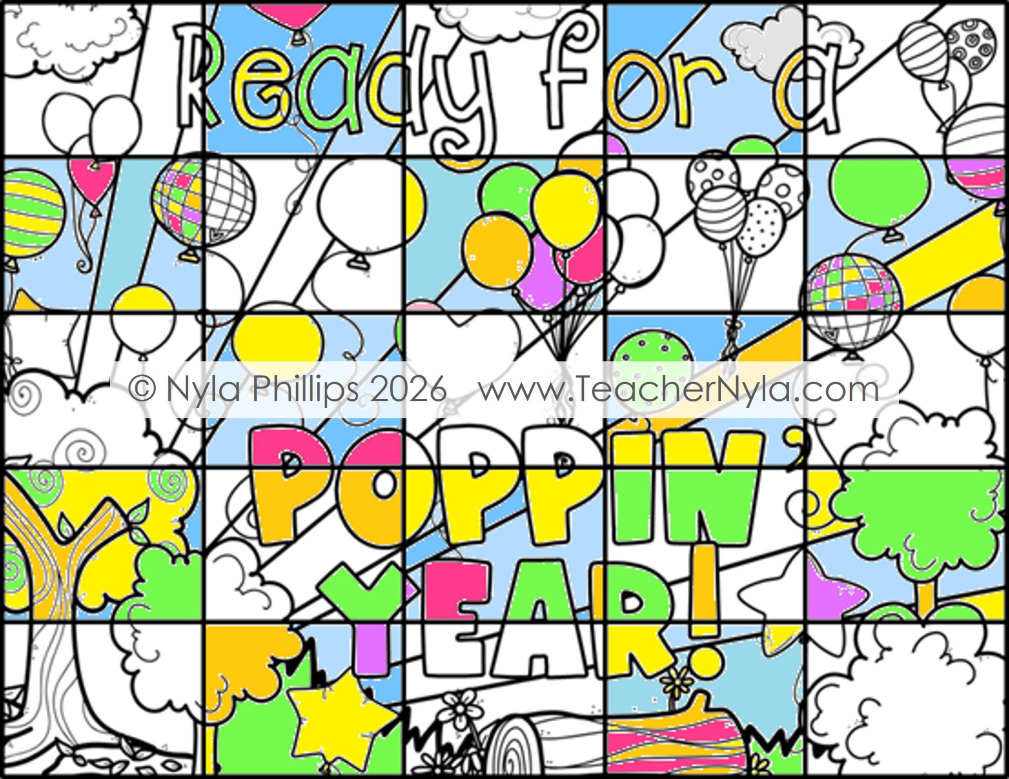Printable Back To School Collaborative Coloring Posters | Nyla's Crafty ...