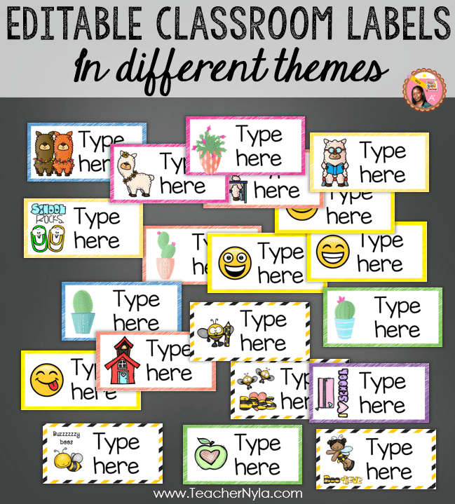 Editable Classroom Labels In 25 Themes | Nyla's Crafty Teaching
